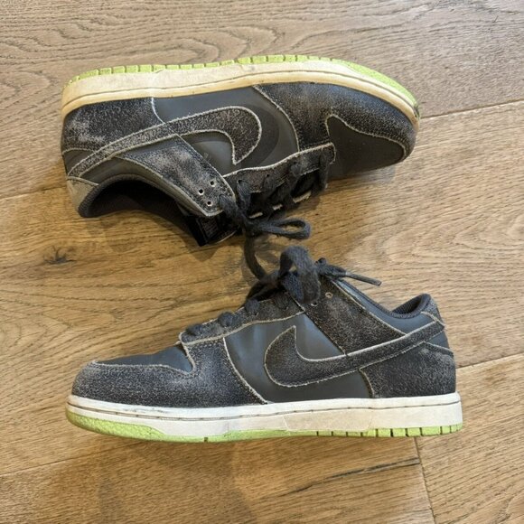 Nike | Shoes | Gray Nike Dunk Low Sneakers Neon Green Sole | Poshmark